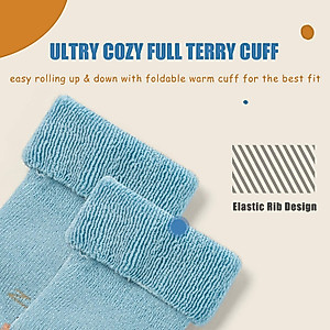 Baby Non Slip Winter Socks Baby Boys Warm Terry Socks with Grips for Baby Girls Non Skid Ankle Socks 6 Pairs 12-24 Months