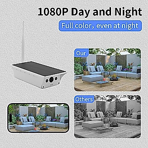 XMSLSPKJ Solar WiFi Wireless Outdoor Security Camera, AI Motion Detection Instead of PIR Sensor, 1080P Starlight Night Vision, Ultra-Low Power, Free Battery&SD Card Video Record