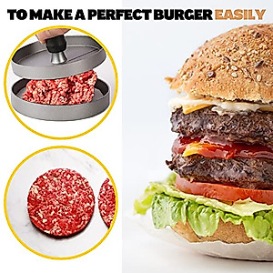 LISOS Burger Press 100 Patty Papers Set I Non-Stick Hamburger Patty Maker Mold Ring for Beef Veggie Burger BBQ Barbecue Grill BPA Free Dishwasher Safe