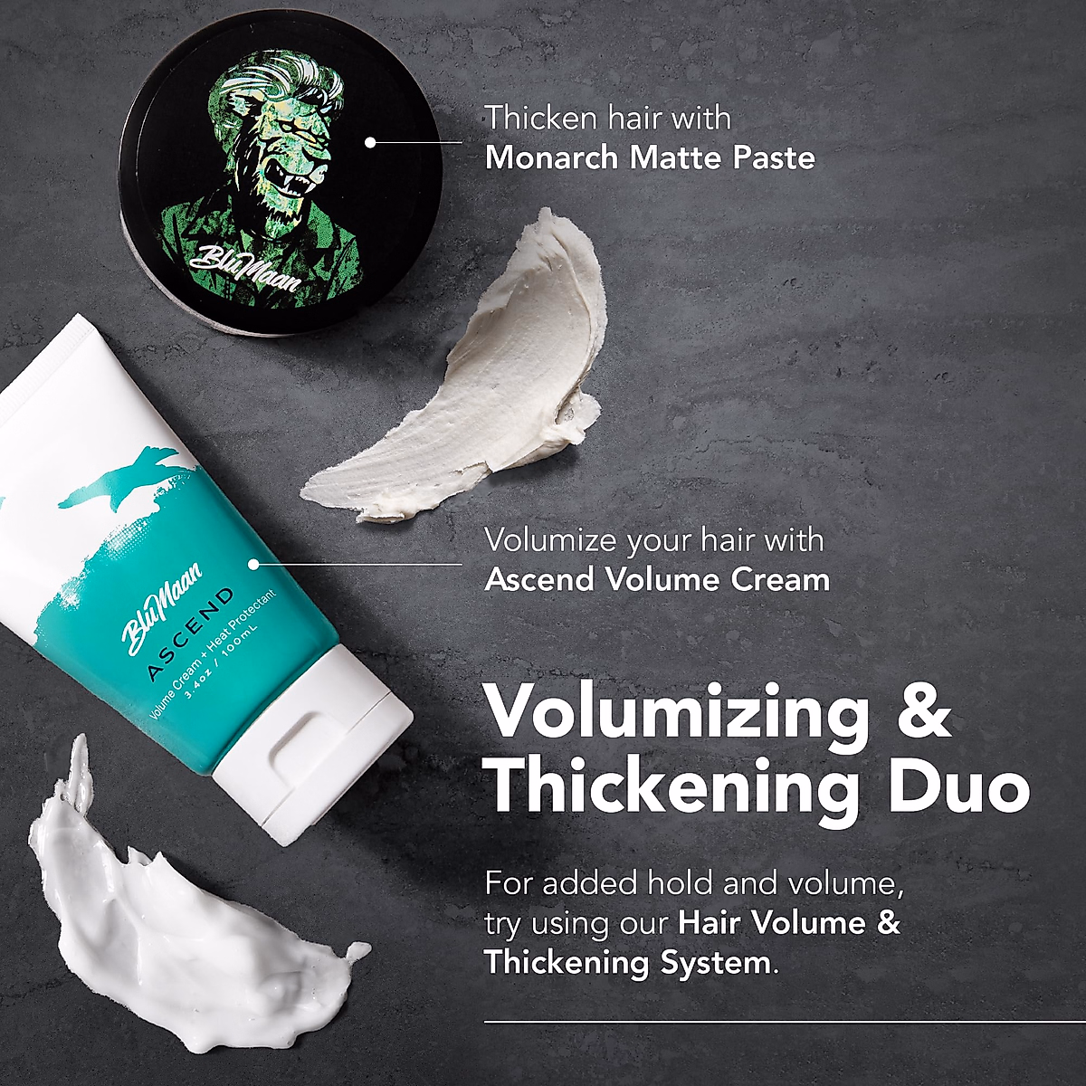 BluMaan Monarch Men’s Matte Paste - High Hold Matte Finish - Versatile, Easy To Apply, Weightless Control, Nourishing and Cleansing Hair Care Essential with Natural Ingredients