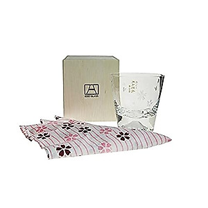 Tajima glass [WITH CERTIFICATE] Tajima Glass Fuji Glass Sakura TG16-015-RS rocks glass Japanese Traditional handicraft Edo Kiriko Glass, Clear, size DIA 92 mm x Height 95mm, 270ml