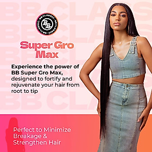 Bronner Bros Super Gro Max - Maximum Strength Hair Treatment for Dry Itchy Scalp with Vitamin E, Sage, Sulfur & Coconut Oil - Hydrate Dry Damaged Hair, Reduce Breakage, Enhance Scalp Health - 6 oz
