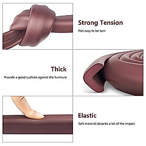 Rabofly Baby Proofing Edge & Corner Guards, 17.6ft-(16.40ft Edge + 4 Corners) Furniture Bumper Cushion Table Edge Corner Protector Non Toxic and Safe for Fireplace, Stair, Cabinet, Countertop, Coffee