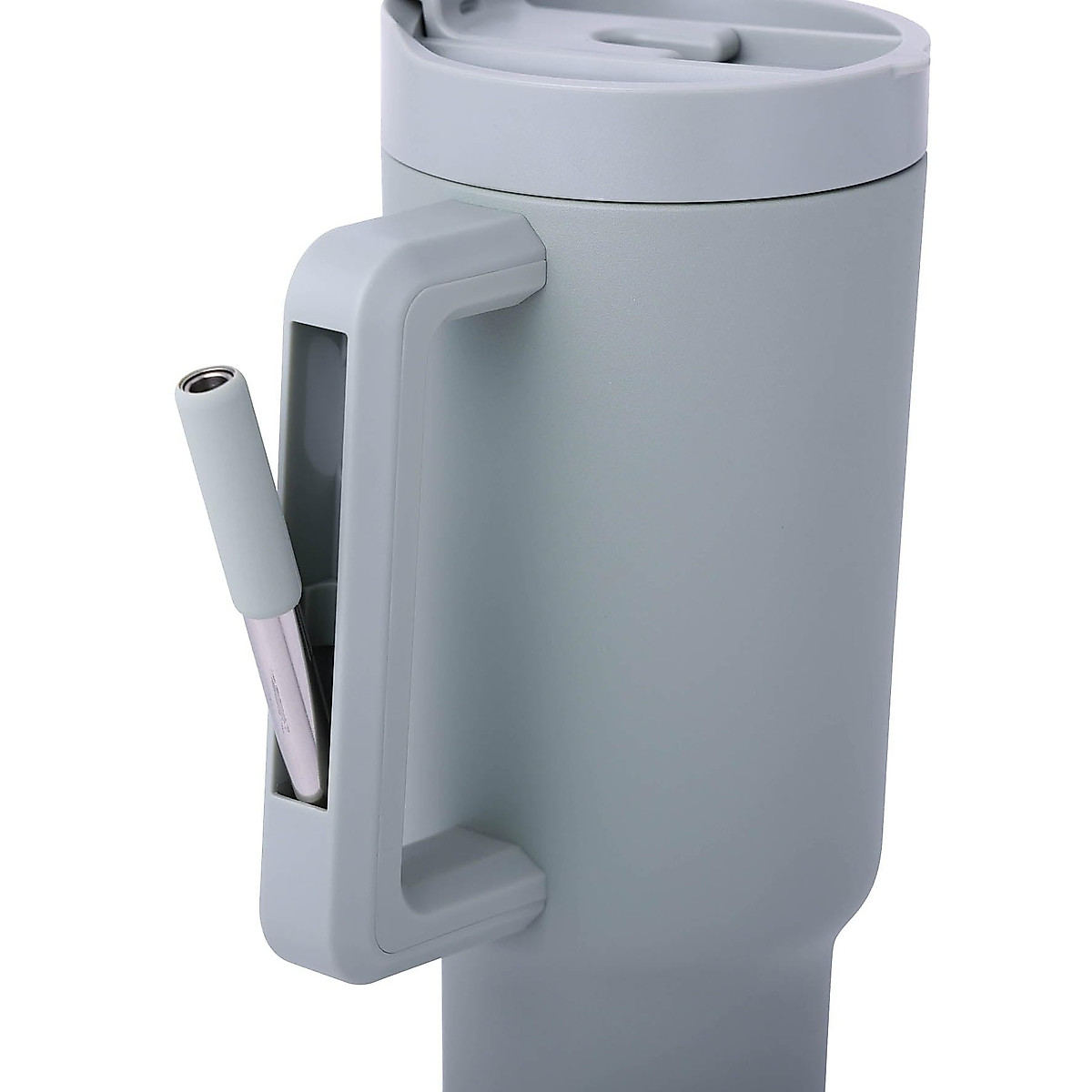 Manna Stainless Steel Double Wall Insulated Tumbler with Smart Seal Dual Sip Lid and Straw Fit Handle - 40 Oz - Soft Meadow Powder Coat