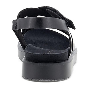 ECCO Women's FLOWT Cross Strap Sandal, Black, 10-10.5