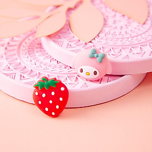 PERFECTSIGHT Cute Melody Switch Thumb Grips for Nintendo Switch OLED/Lite Console, Anime Soft Silicon Joystick Caps, 4PCS Kawaii 3D Analog Stick Button Cover for NS Joycon Controller - Strawberry