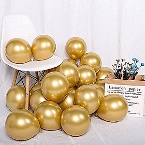 Gold Balloons,3 Different Sizes 77 Pack Metallic Gold Balloons 12 Inch,5 Inch,10 Inch Chrome Gold Balloon Arch for Birthday Valentines Baby Shower Wedding