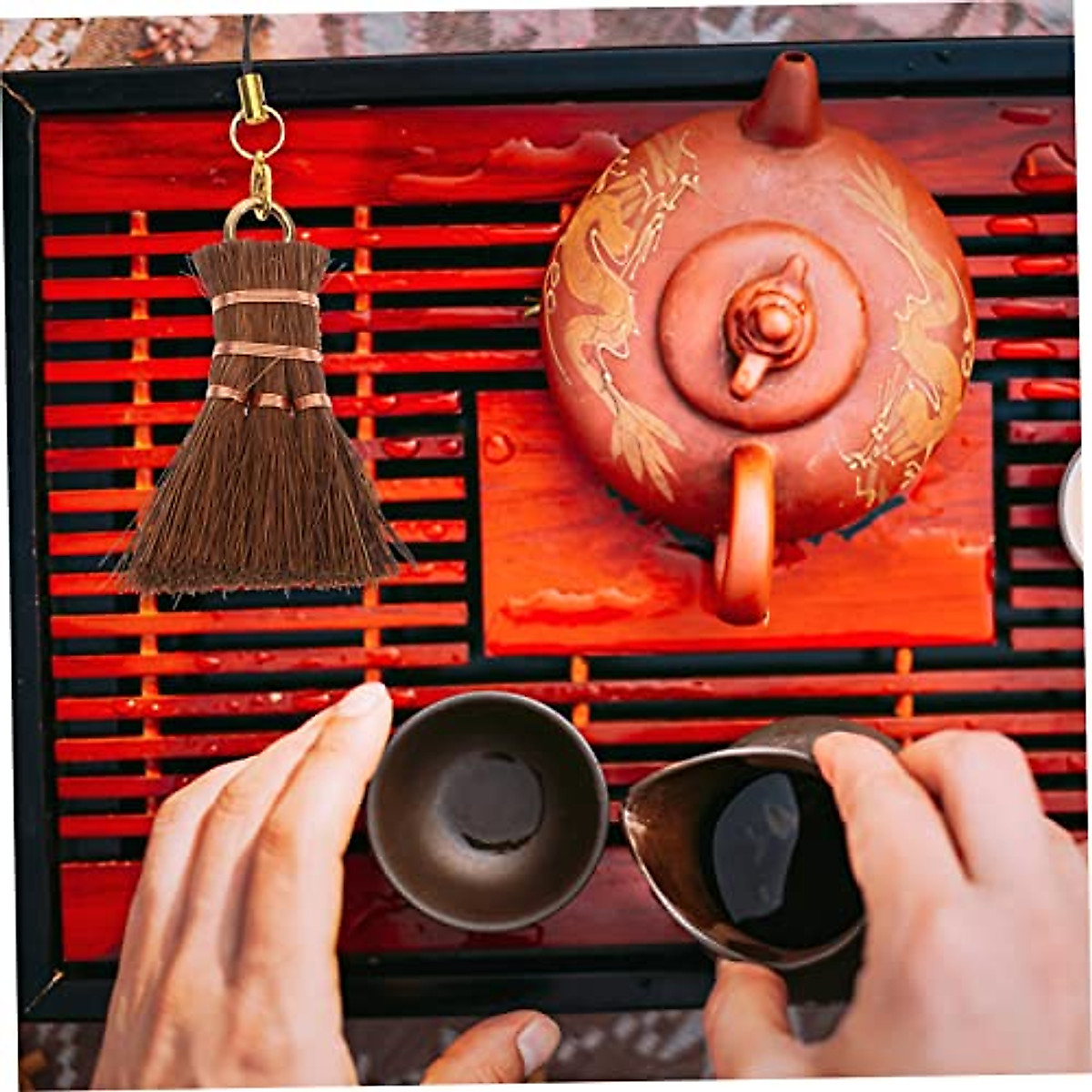 LABRIMP Small Broom Pendant Hard Brown Silk Hand Made