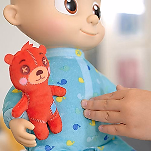 CoComelon Official Musical Bedtime JJ Doll, Soft Plush Body – Press Tummy and JJ sings clips from ‘Yes, Yes, Bedtime Song,’ – Includes Feature Plush and Small Pillow Plush Teddy Bear – Toys for Babies