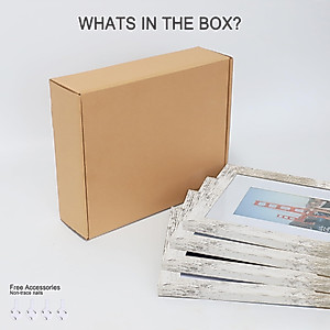 Hongkee 11x14 Picture Frame Distressed White Poster Frame 2 Pack, Display Pictures 8x10 with Mat or 11x14 Frame without Mat, Wall Gallery Photo Frames