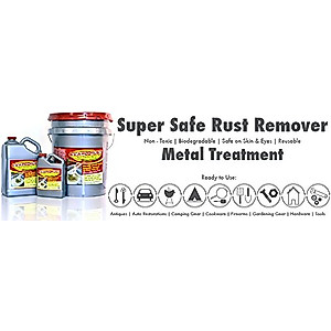 Evapo-Rust The Original Super Safe Rust Remover, Water-based, Non-Toxic, Biodegradable, 55 Gallon,Clear,ER014