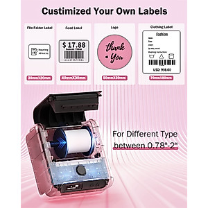 Phomemo M200 Label Makers - 3 Inch 2024 Upgrade M110 Barcode Printer Computer Bluetooth Thermal Label Makers,for Android iOS Windows MAC OS,for Shipping,Labeling,QR Code(Type-C Charger)-Pink