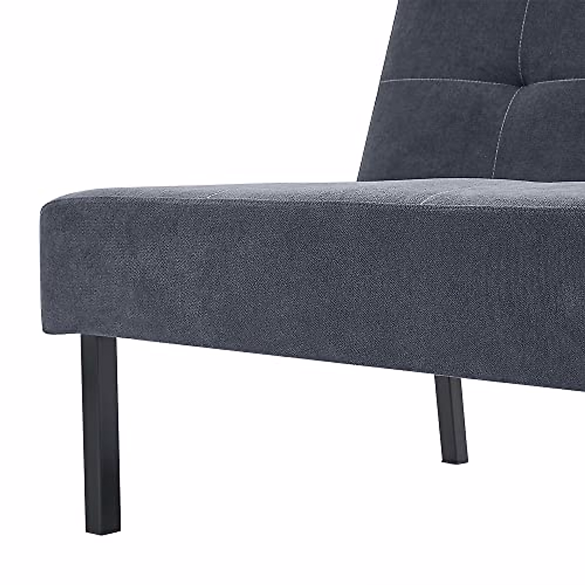 Panana 3 Seater Sofa Bed,Click Clack Armless Sofabed Fabric Couch Recliner,Choice of Colours (Grey)