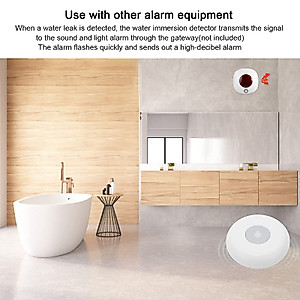 Water Leak Detector for Zigbee, Intelligent Wireless Water Alarm, Water Sensor Overflow Flood Leakage Alerts for Tuya, Linkage Alarm for Kitchen Living Room
