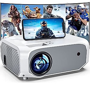 Projector with WiFi and Bluetooth, Projector, 5G WiFi Native 1080P 9500L 4K Supported, Outdoor Portable Projector with Screen, Home Theater Projector for HDMI/USB/PC/TV Box/iOS & Android Phone