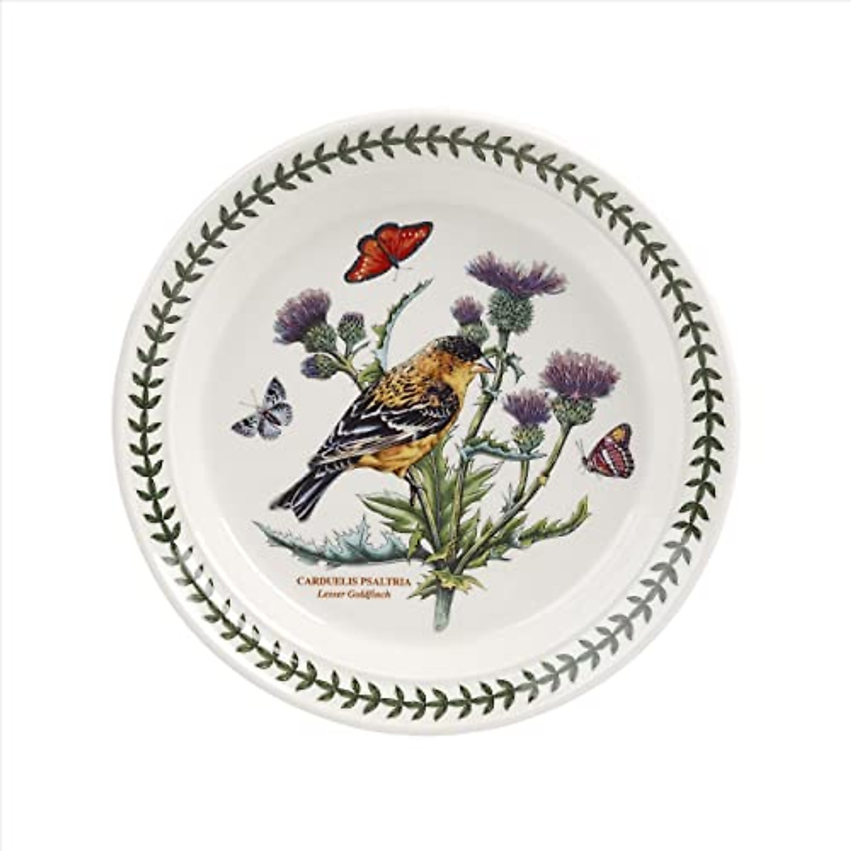 Portmeirion Botanic Garden Birds Collection Salad Plates | Set of 6 Plates 8.5 Inch with Assorted Bird Motifs | Made of Earthenware | Dishwasher and Microwave Safe | Made in England
