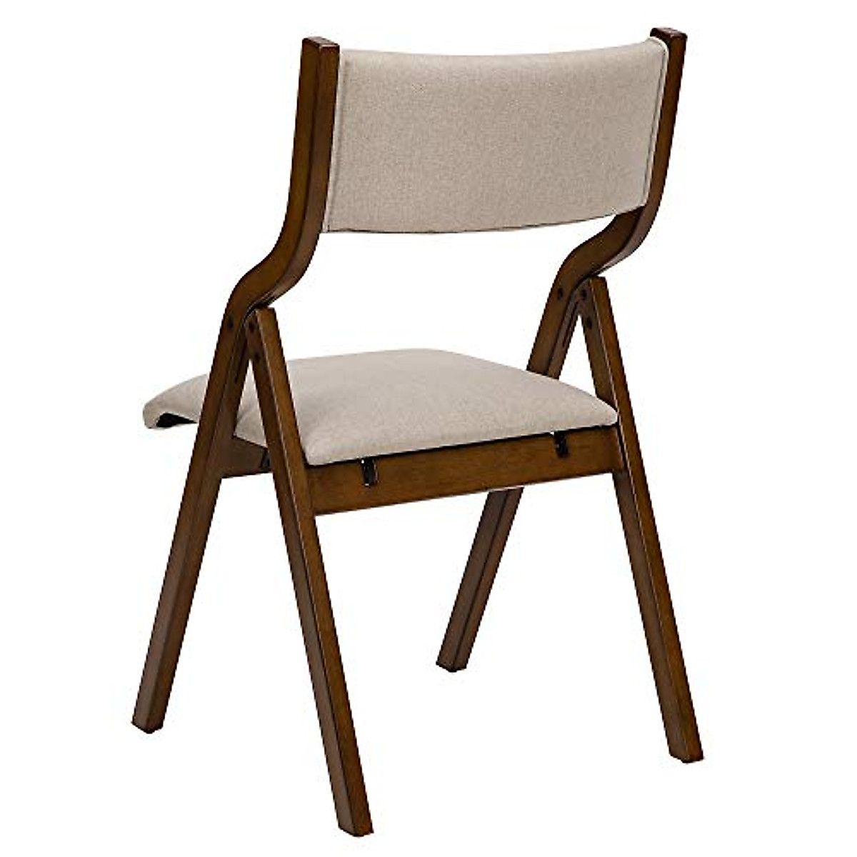 Ball & Cast Modern Folding Chairs Folding Dining Room Chairs Set of 2, 18" Seat Height, Taupe