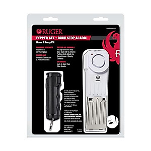 SABRE Ruger Home and Away Kit, 25 Bursts, 12-Foot (4-Meters) Range, Gel Is Safer, 120 dB Alarm, Audible Up To 1,500-Feet (455-Meters), Helps To Keep Intruders Out