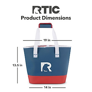 RTIC Ultra-Tough Tote Bag, Waterproof for Beach, Pool, Towel, Grocery, Shopping, Camping, Picnic, Travel, Boat, Heavy-Duty, Puncture Resistant, Small, Patriot