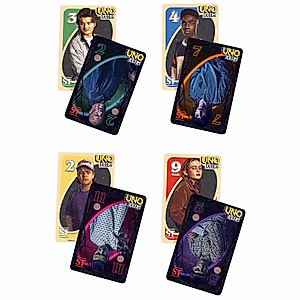 Mattel Games UNO Flip! Stranger Things Card Game for Adults & Teens with Double-Sided Cards, Real World Vs. Upside Down