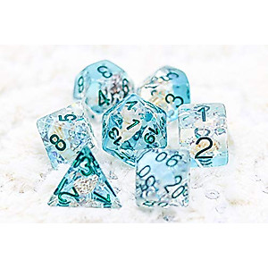Blue Ocean of Seashell DND Dice Set for Dungeons and Dragons Gifts, D&D, D and D, Pathfinder, Accessories, D20, Polyhedral, Resin Dice, Metal, Dice Tray, Tower, Bag, Box