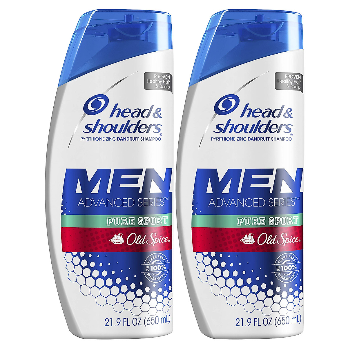 Head and Shoulders Shampoo Old Spice Pure Sport, 21.9 Fl Oz, Twin Pack