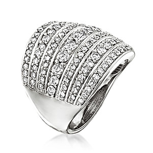 Ross-Simons 2.00 ct. t.w. Diamond Multi-Row Ring in Sterling Silver. Size 9