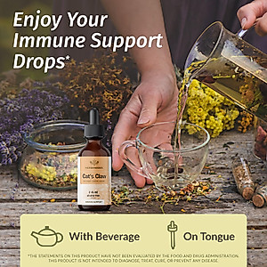 HERBAMAMA Cat's Claw Tincture - Vegan Cat's Claw Supplement for Immune Support - Immunity Drops with Cat's Claw Herb - Alcohol & Sugar-Free, 28-Day Supply