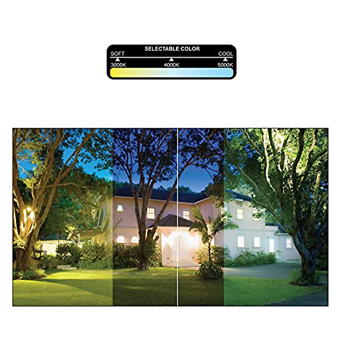 NUWATT LED Flood Light Outdoor 50W, Waterproof LED Flood Light with 1/2" Knuckle Mount, 7050 Lumens, 3CCT Color Selectable LED Flood Light for Yard Garden Garage Commercial, 100-277V, Bronze Finish