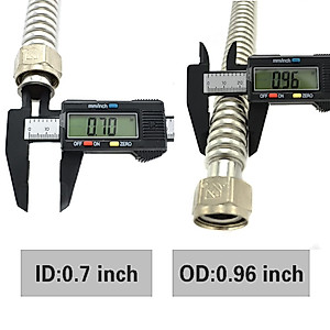 TT FLEX Stainless Steel Corrugated Water Heater Connector Flexible for Water Heater Water Softener,1" FIP x 1" FIP, 0.7" ID x 18" Length (2 Pack)