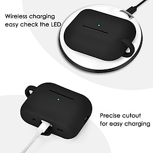 Filoto Airpods Pro 2nd Generation Case Cover 2022, Cute Silicone Protective Case with Bracelet Keychain Accessories for New Apple Airpods Pro 2 Women Girls (Black)