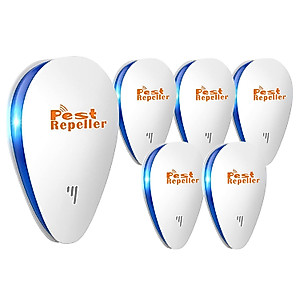 Ultrasonic Pest Repeller - 6 Pack, Electronic Mouse Repellent, Indoor Rodent Repellent，Rat Repellent Plug in，Insect Repellent，Pest Control for Mosquitoes，Ants，Mice，Squirrel,Fly，Cockroaches