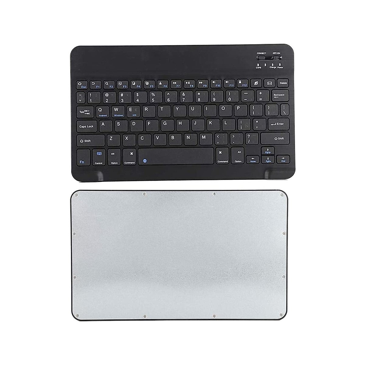 V BESTLIFE Keyboard Spanish English 10.1" Slim Ultra Wide 80-Key Keyboard Bluetooth 3.0 for Android/for iOS/for Win