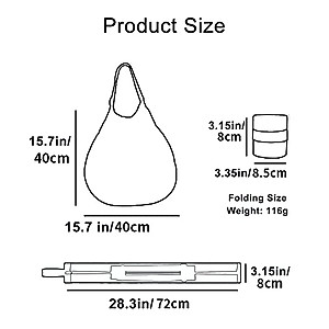 NKTDWO Reusable Grocery Bag, Waterproof Foldable Large Capacity Shopping Bag, Washable Portable Tote Bag for Picnic, Travel, Camping, Shopping (Black)