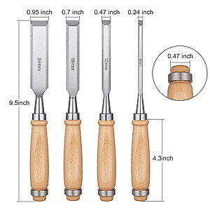 YUQGAOP 4 Piece Wood Chisel, Chisel, Professional Wood Chisel Sets Woodworking Tools Set,Bevel Edge Chisel Set,Woodwork Chisel.