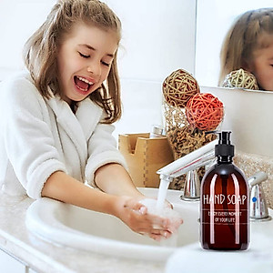 Plastic Refillable Shampoo Conditioner & Body Wash Pump Bottle Dispensers with Plastic Pumps, 16oz 3-Pack Shower Bottles with 6 Waterproof Label Stickers, Reusable Hand Soap Dish Soap Containers