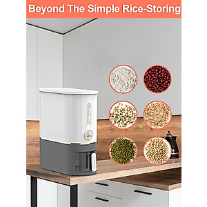 JOSTRY 25 Lbs Large Sealed Rice Dispenser, Cereal Dry Food Storage Containers with Measuring Cup, BPA-Free Household for Kitchen Pantry Organization