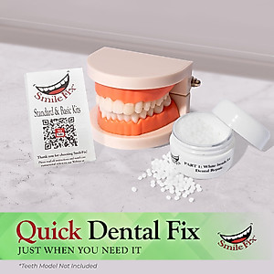SmileFix Basic Dental Repair - for Missing Or Damaged Teeth - Fix Gaps, Missing Teeth, Spaces, Broken Tooth, Repairs - Fast & Easy - Confident Smiles - BF Products - Durable Compound