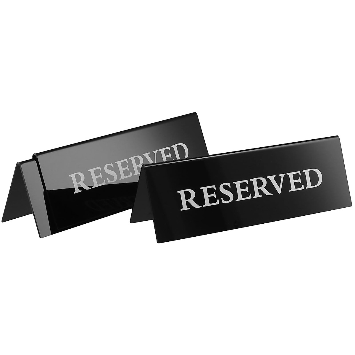 TAICHEUT 30 PCS Reserved Table Signs, Acrylic Reserved Seat Signs Double Sided Black Reserved Table Sign Reservation Table Tent Sign for Restaurants, Wedding, Meeting