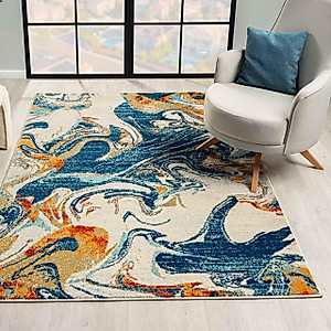 LUXE WEAVERS Abstract Artistic Indoor Area Rug, Blue, 8x10
