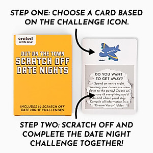 Crated with Love - Date Deck Scratch Off Cards for Couples, Date Night Ideas Card Deck for Mystery Couples Challange, Girlfriend Boyfriend Husband Wife Anniversary Couples Gift