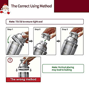 Cocktail Shaker Martini Shaker Set with Recipe, 24 oz Martini Shaker Drink Shaker Drink Mixer Stainless Steel Cocktail Shaker Set Bartender Kit