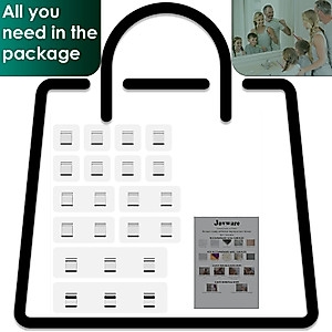 Jovware 14 Pack Shower Caddy Adhesive Replacement, Strong Adhesive Shower Shelf and Hooks, No Drilling Adhesive for Shower Organizer, Soap Holder, Sponge Holder and Kitchen Rack