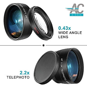 A-Cell 58mm Accessory Bundle for Canon EOS Rebel T7, T6, T5, T3, T100, 4000D, 2000D, 3000D and More with 128GB SanDisk Memory Card, Wide Angle Lens, Telephoto Lens, Tripod, Backpack(SDAB210412)