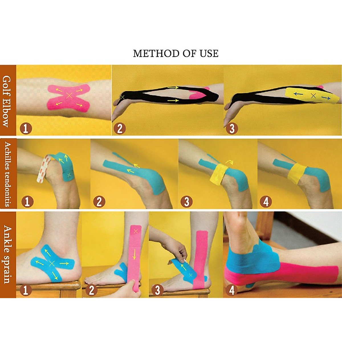 Mcolics Muscle Bandage, Athletic Elastic Kinesiology Tape 15 Colors 2-inch x 16.4 ft Roll Cotton Elastic Adhesive Muscle Sports Tape Bandage Physio Strain Injury Support (Purple)