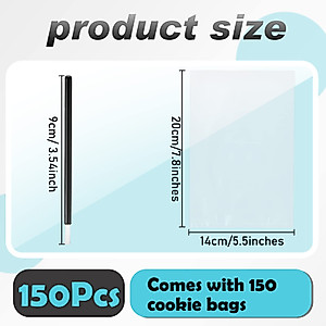 150 Pcs PYO Paint Your Own Brushes Mini Paint Brushes for Cookies Disposable Lip Applicators with Soft Brush Head Lipstick Applicator Wands with 150 Pcs Cookie Packaging Bags Edible Cookies Cupcakes