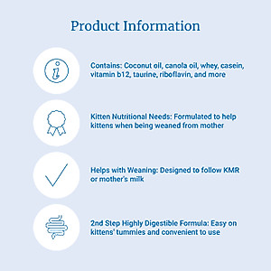 PetAg KMR 2nd Step Kitten Weaning Food - Contains Natural Milk Protein - For Kittens 4-8 Weeks Old - 14 oz