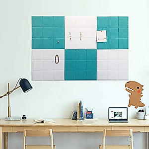 Checkered Felt Board 11.8×11.8 inches, self-Adhesive Photo Wall, Cork Board Wall Sticker, Suitable for Kindergarten Display