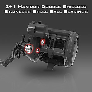 KastKing ReKon Line Counter Trolling Fishing Reel, Round Baitcasting Reels, Right Handed, Size 20