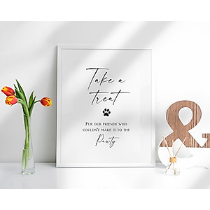 Take a Treat Doggie Bag Sign, Dog Wedding Decoration, Pet Favor Cat, Treat Reception Gift for Guests, Thank You Bridal Shower Supplies, Fur Our Friends Who Couldn't Come to The Pawty